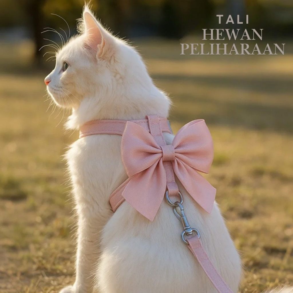Jual Tali Harness Kucing Anjing Kecil dengan Pita Besar | Leash Hewan ...