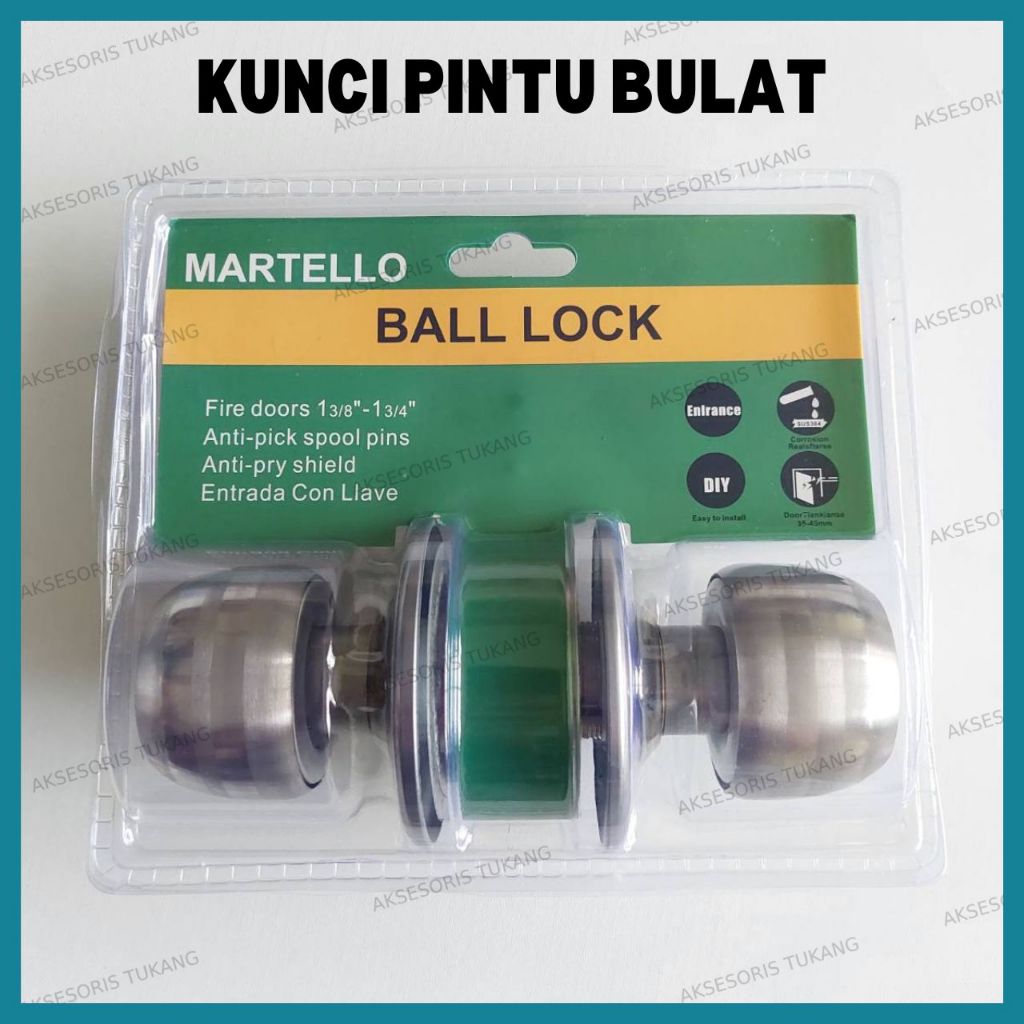Jual Kunci Pintu Bulat Kamar Mandi Stainless Handle Bulat Gagang Putar ...