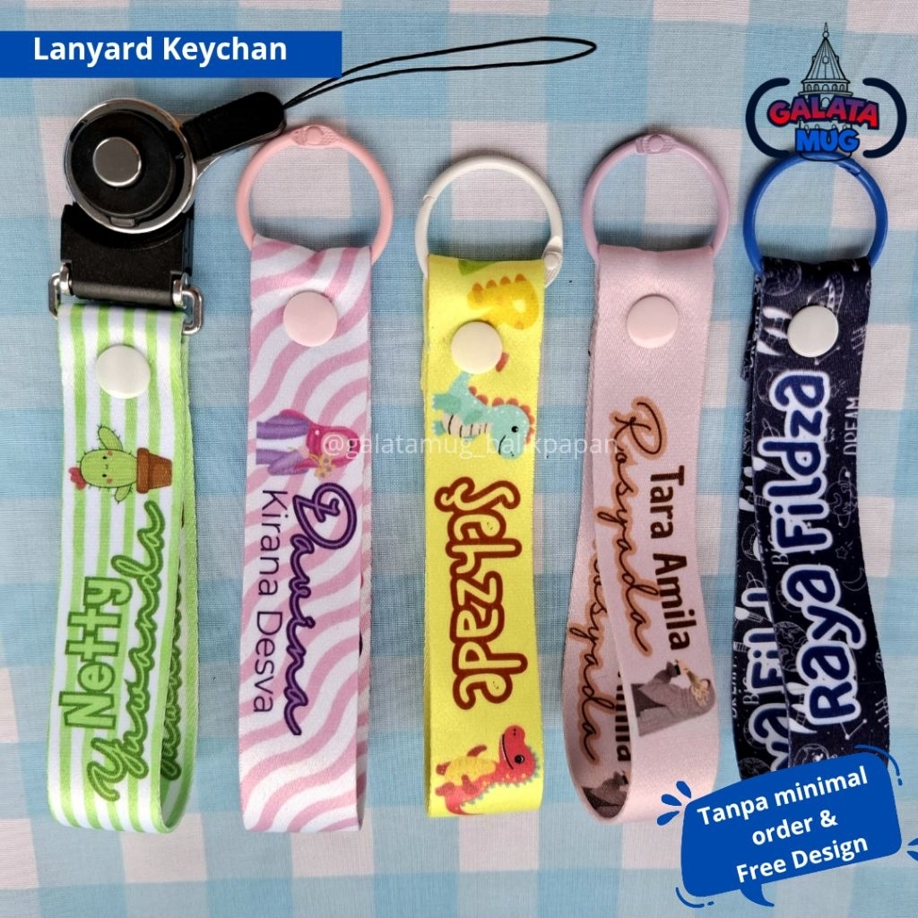 Jual Keychain Lanyard Custom. Gantungan kunci, tas/ strap HP unik ...