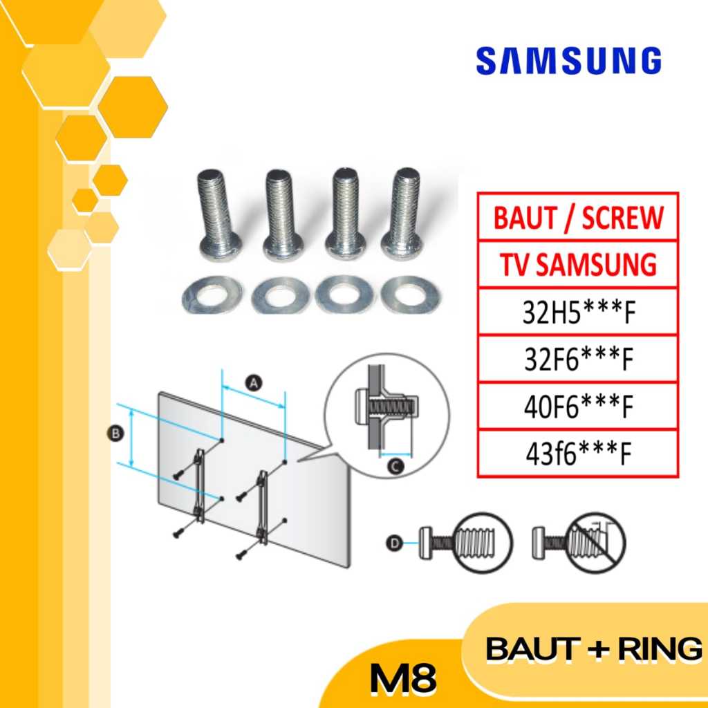 Jual Baut Bracket TV Samsung UA32HE50EF UA43FE60EF | Shopee Indonesia
