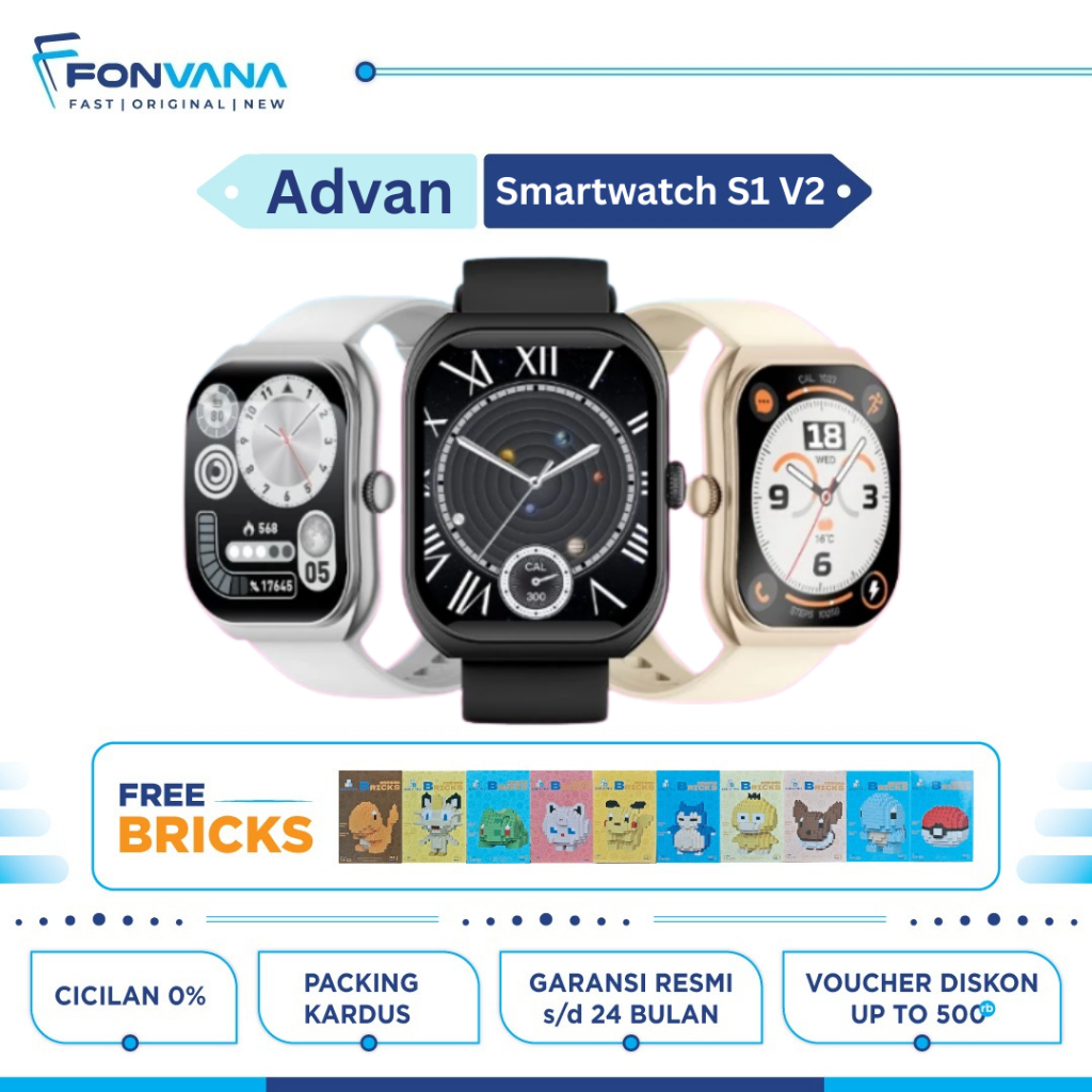 Jual ADVAN Smartwatch S1 V2 - AI Voice Bluetooth Call IPS 2.01” Curve ...