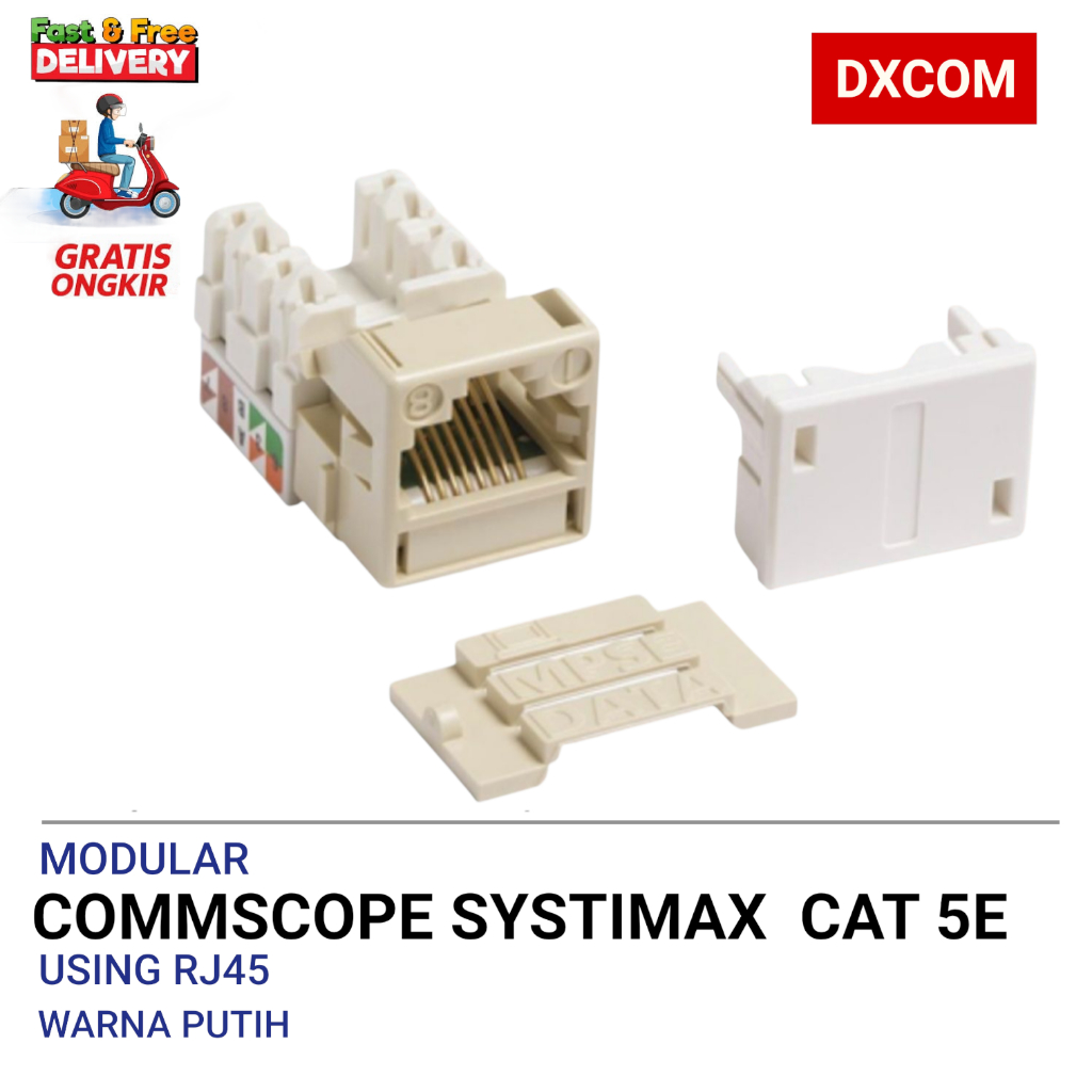 Jual MODULAR SYSTIMAX JACK RJ45 CAT 6 COMMSCOPE SYSTIMAX JACK MODULAR ...