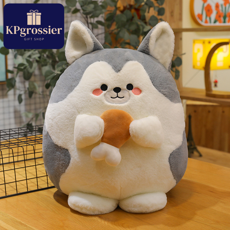 Jual Boneka Anjing Husky Jumbo Besar Lucu Imut Pegang Ayam 17cm, 21cm ...