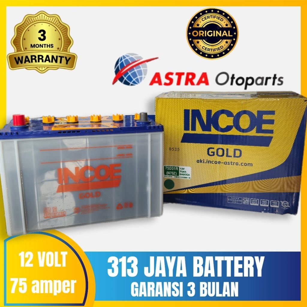 Jual AKI INCOE GOLD N70Z / 75D31R GENSET , FORKLIFT , TRUCK , KUDA ...