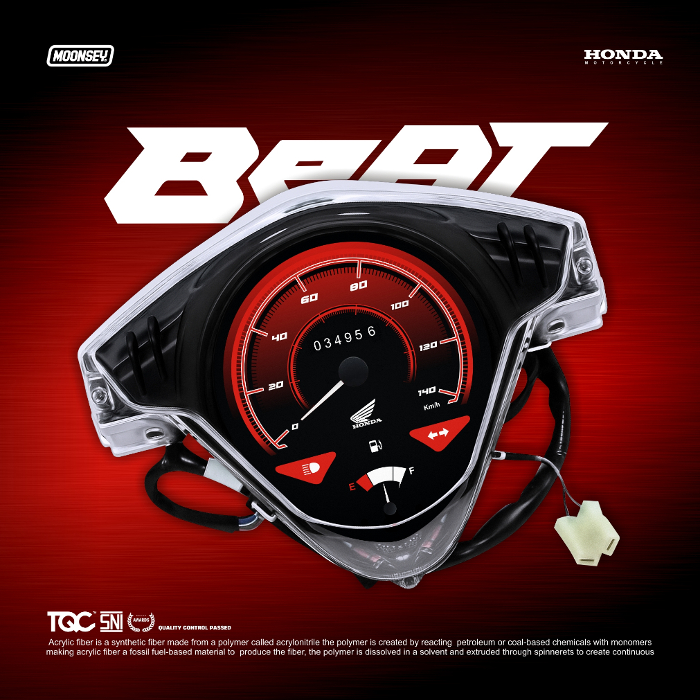 Jual Papan Panel Speedometer Honda Beat Karbu ( PREMIUM MERAH ...