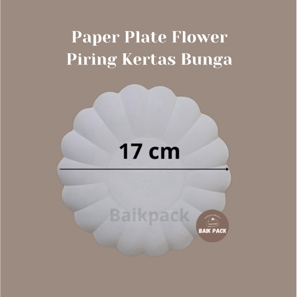 Jual (25 pcs) Paper Plate Cake Flower 1 Set Isi 25 Pcs / Piring Kertas ...