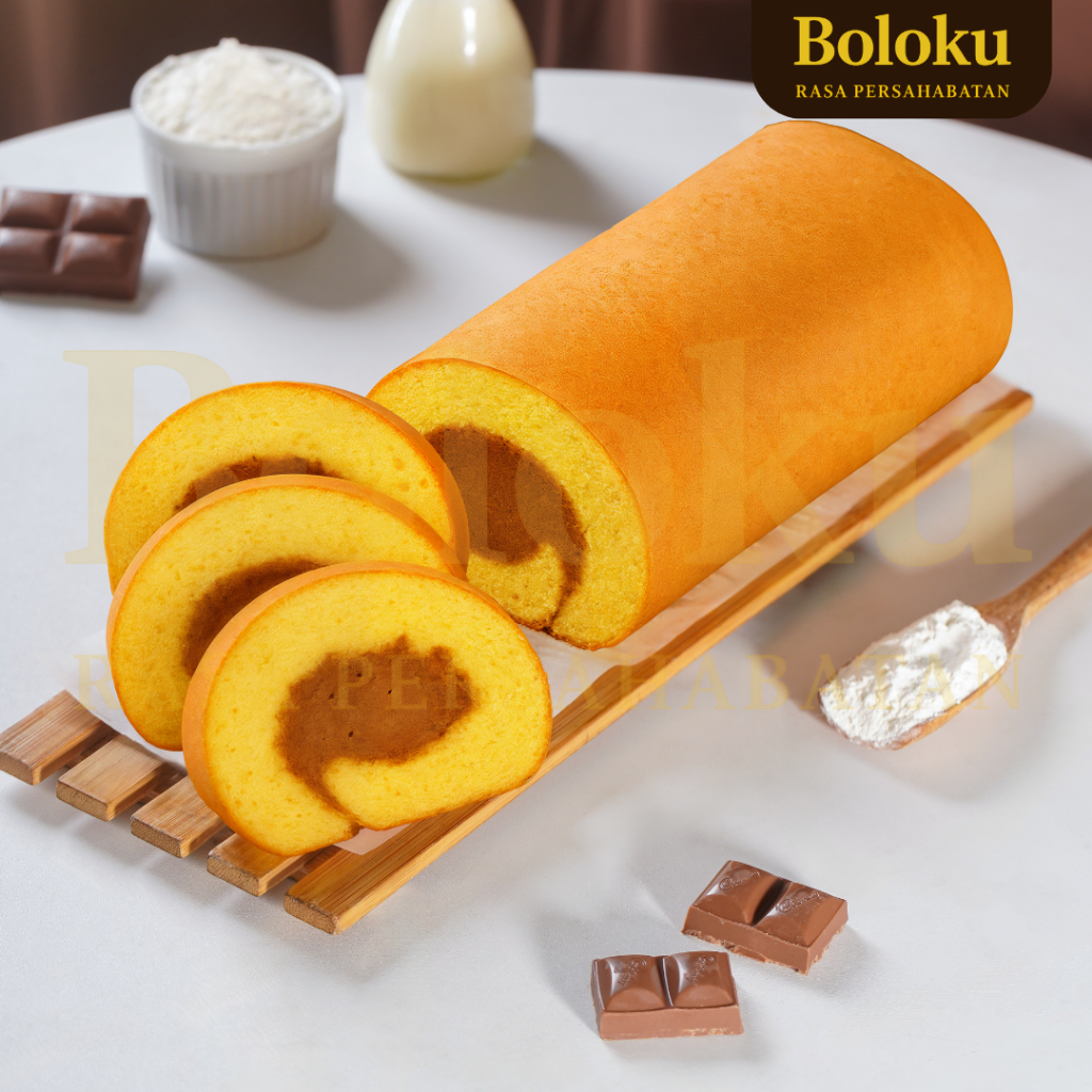 Jual Boloku Bolu Gulung Keju Coklat 26CM Butter Premium Roll Cake ...