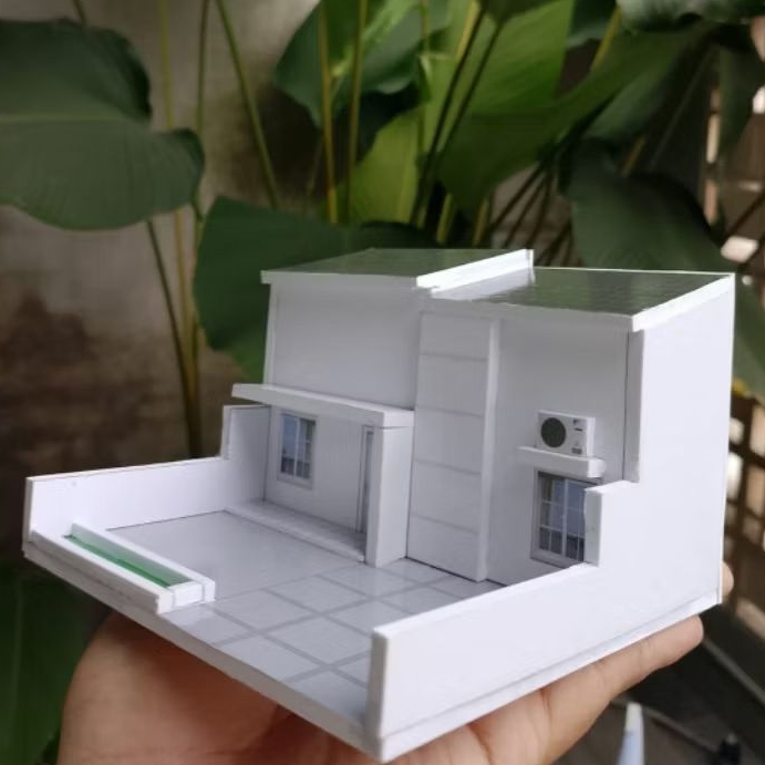 Jual MINIATUR / DIORAMA RUMAH SUBSIDI FULL PUTIH (PUTIH FULL) SKALA 64 ...
