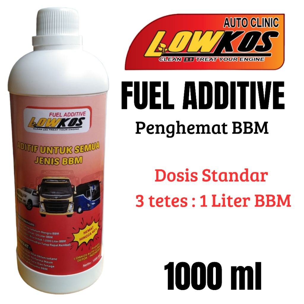 Jual LOWKOS Penghemat BBM Terbaik 1000ml Aditif Bahan Bakar untuk Motor ...
