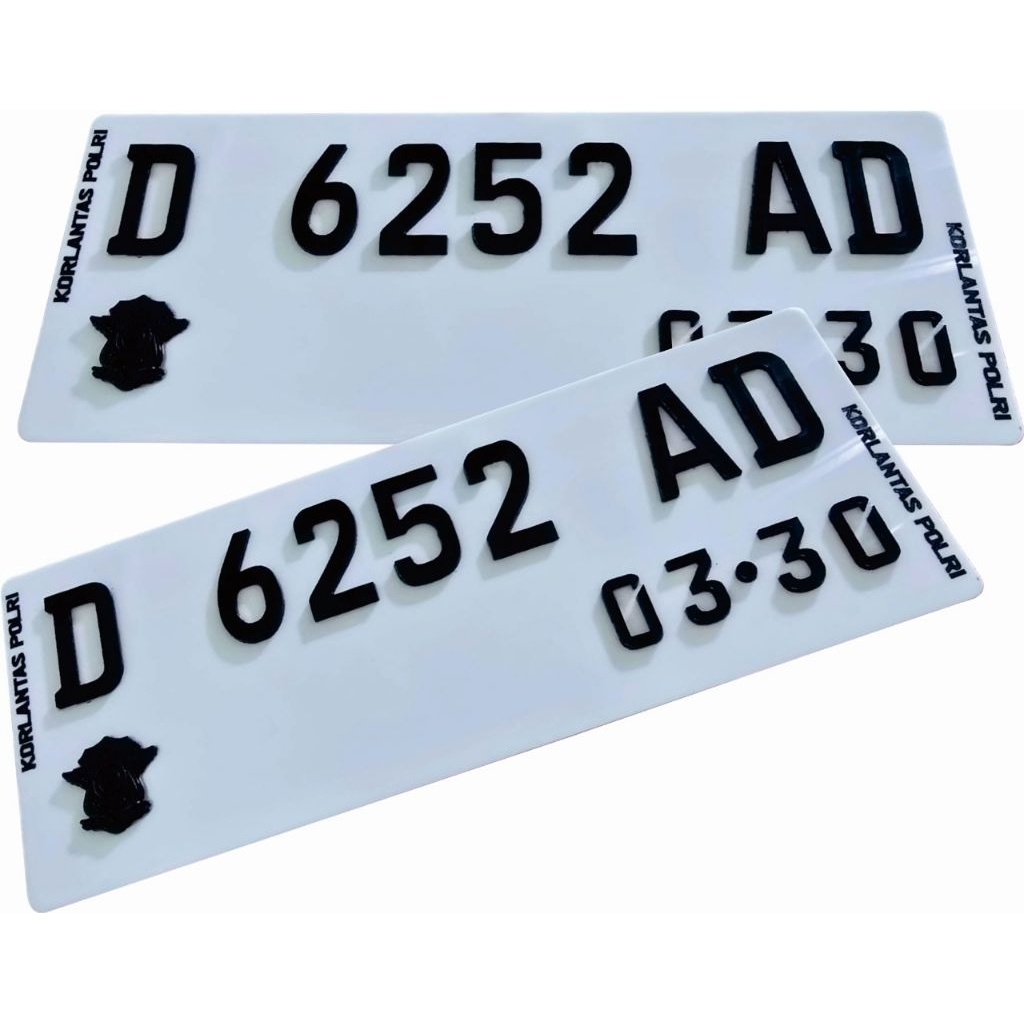Jual Plat Nomor Motor Timbul Akrilik Font Baru / Bahan Akrilik Tebal ...