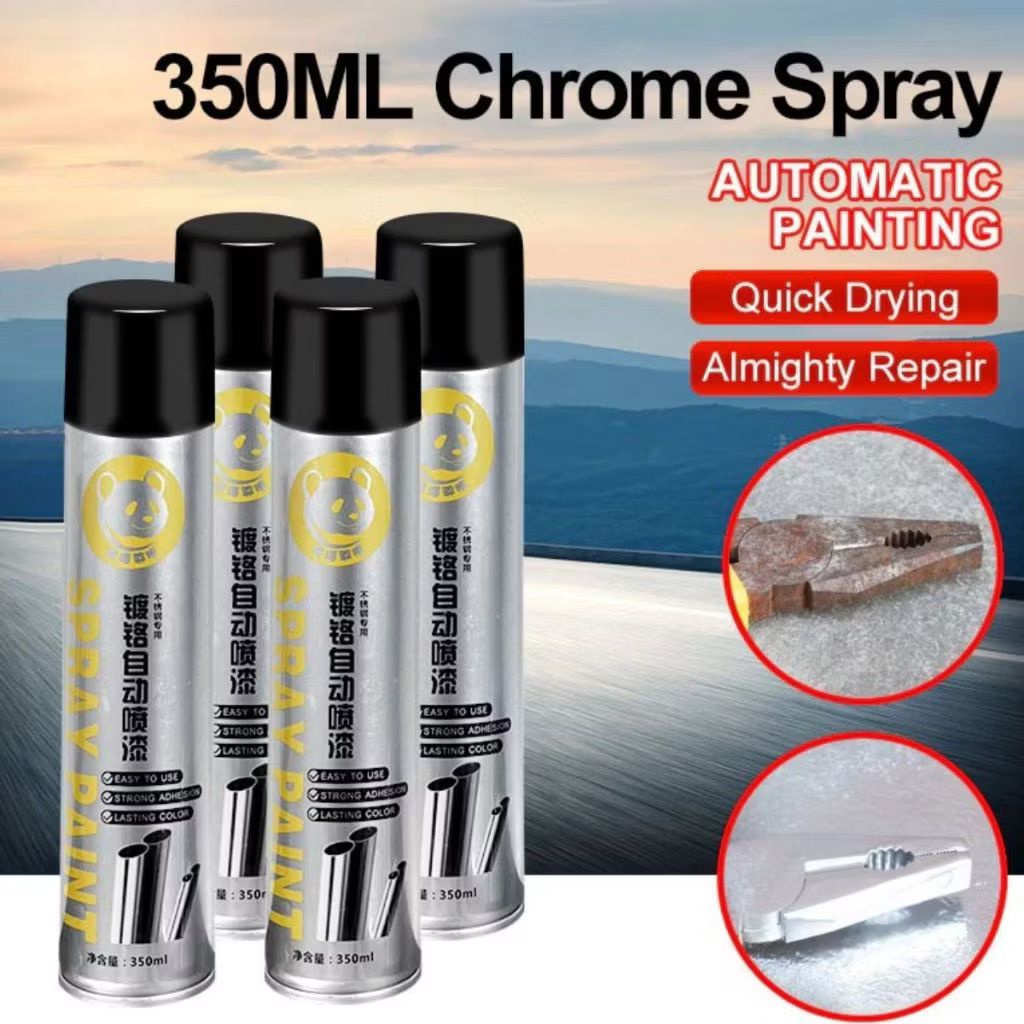 Jual E35E ALGAN CAT SEMPROT SPRAY CHROME SILVER KRUM 350ML STAINLESS ...
