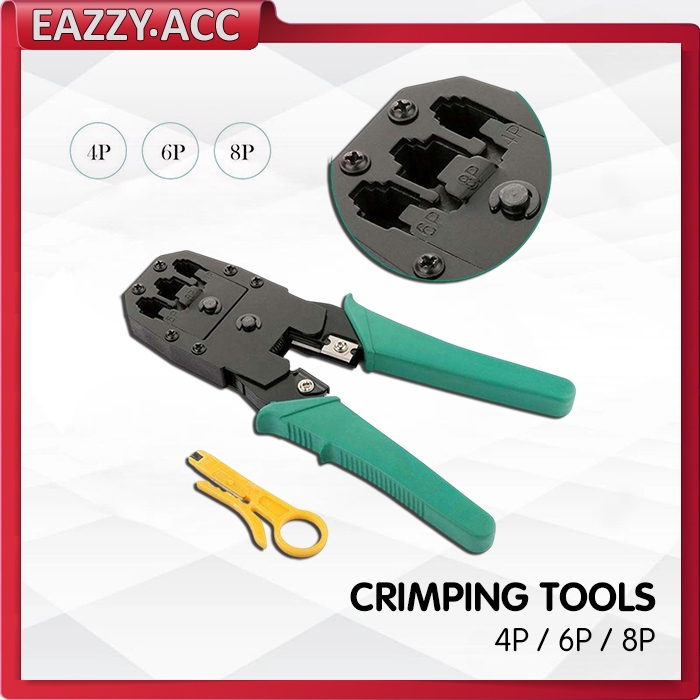 Jual Tang Crimping 3 Lubang Crimping Tool 4P 6P 8P | RJ11 RJ12 RJ45 ...