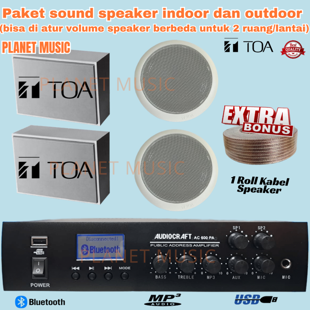 Jual Paket sound 2 zona indoor TOA dan outdoor TOA ( 2 indoor 2 outdoor ...