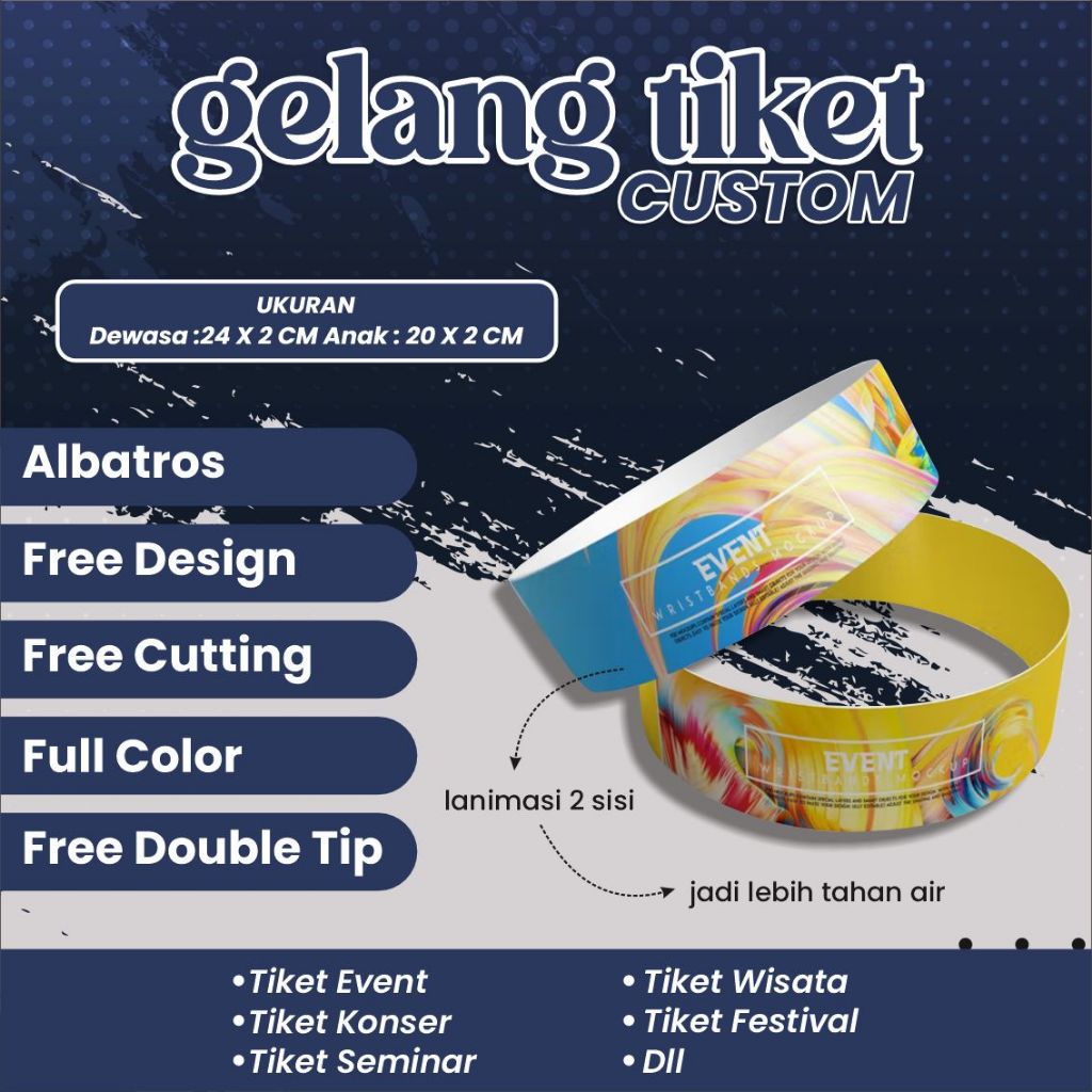 Jual TIKET GELANG Custom Event WAHANA KONSER TIKET GELANG Wristband ...