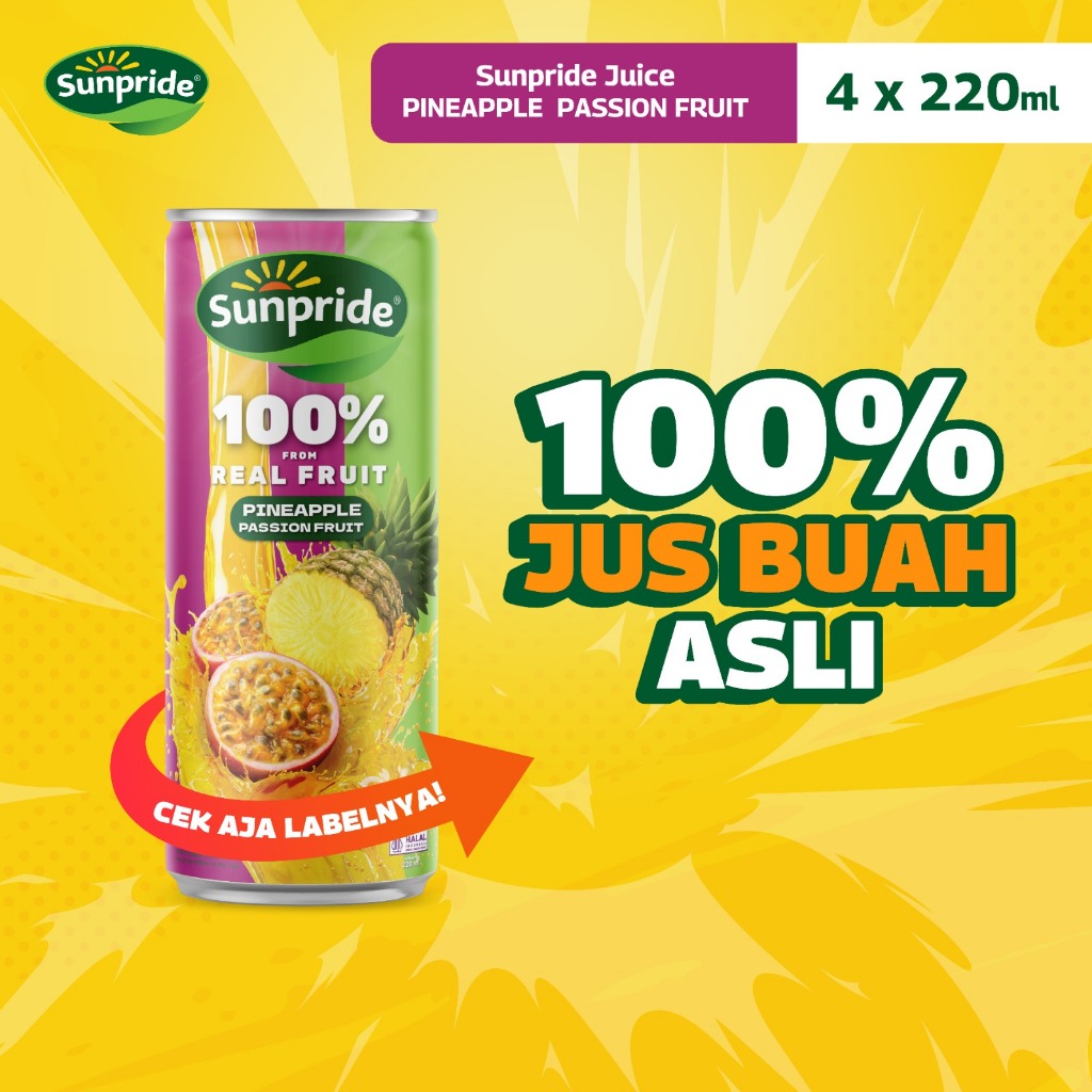 Jual [Isi 4] Sunpride Juice Pineapple Passion Fruit 220 ml | Shopee ...