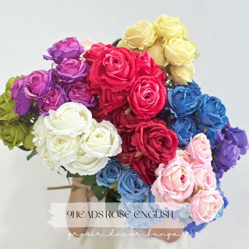Jual 7 HEAD ENGLISH ROSE Bunga Mawar Rose Kombinasi x7(satuan) Bunga ...