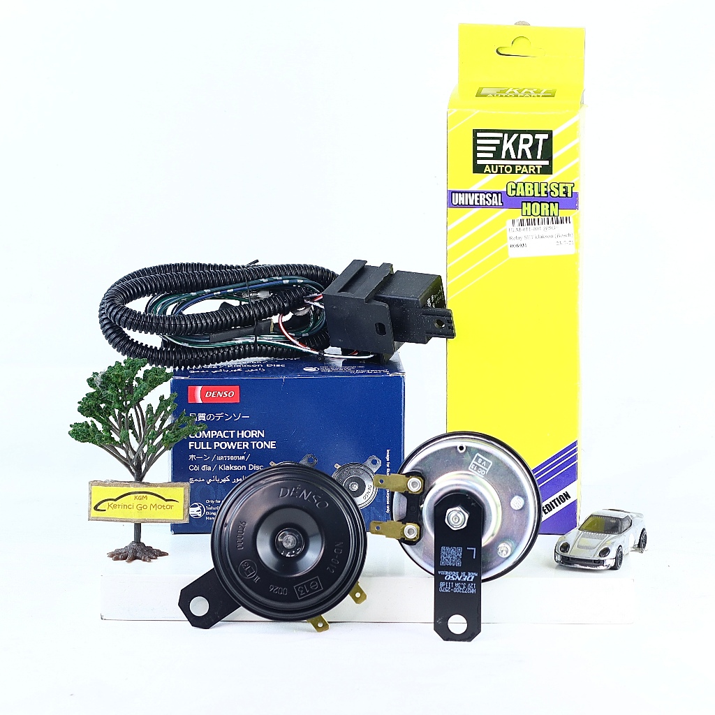 Jual PAKET Denso 2570 KRT Klakson Disc 12 Volt Double Soket Pin ...
