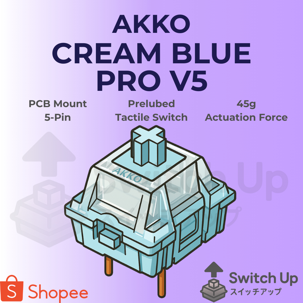 Jual AKKO CREAMY BLUE V5 PRO - KEYBOARD SWITCH - 5 PIN - 45 G - TACTILE ...