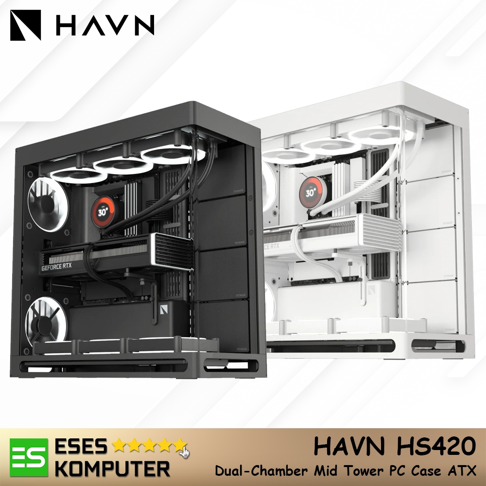 Jual Case HAVN HS 420 Base Edition | Dual-Chamber Mid-Tower ATX PC Casing | Shopee Indonesia