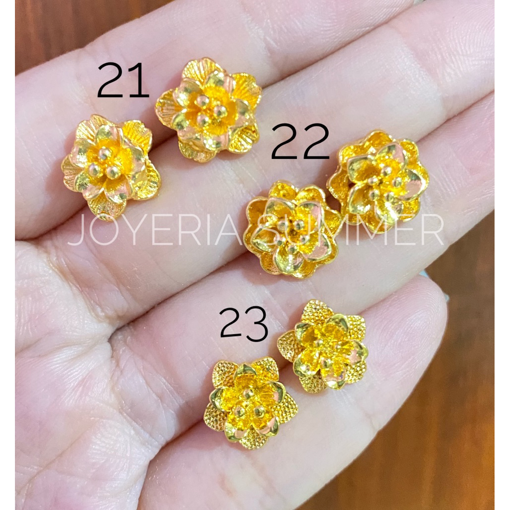 Jual Joyeria Anting Tindik Tusuk Bunga warna Gold emas anting cantik l ...