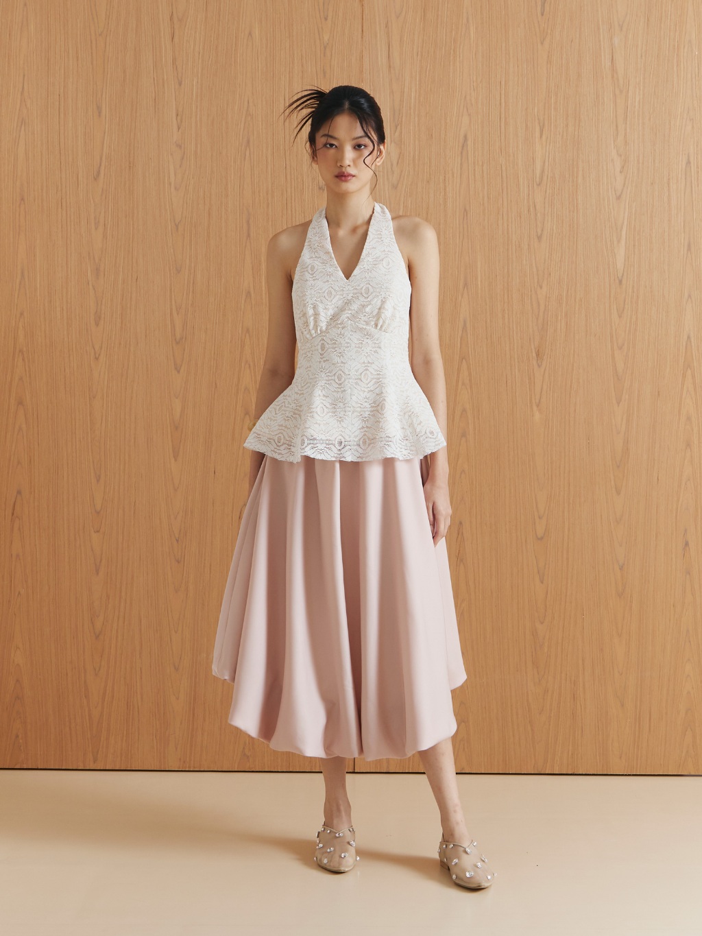 Jual Nine Studio - Laira Skirt in Light Pink | Shopee Indonesia