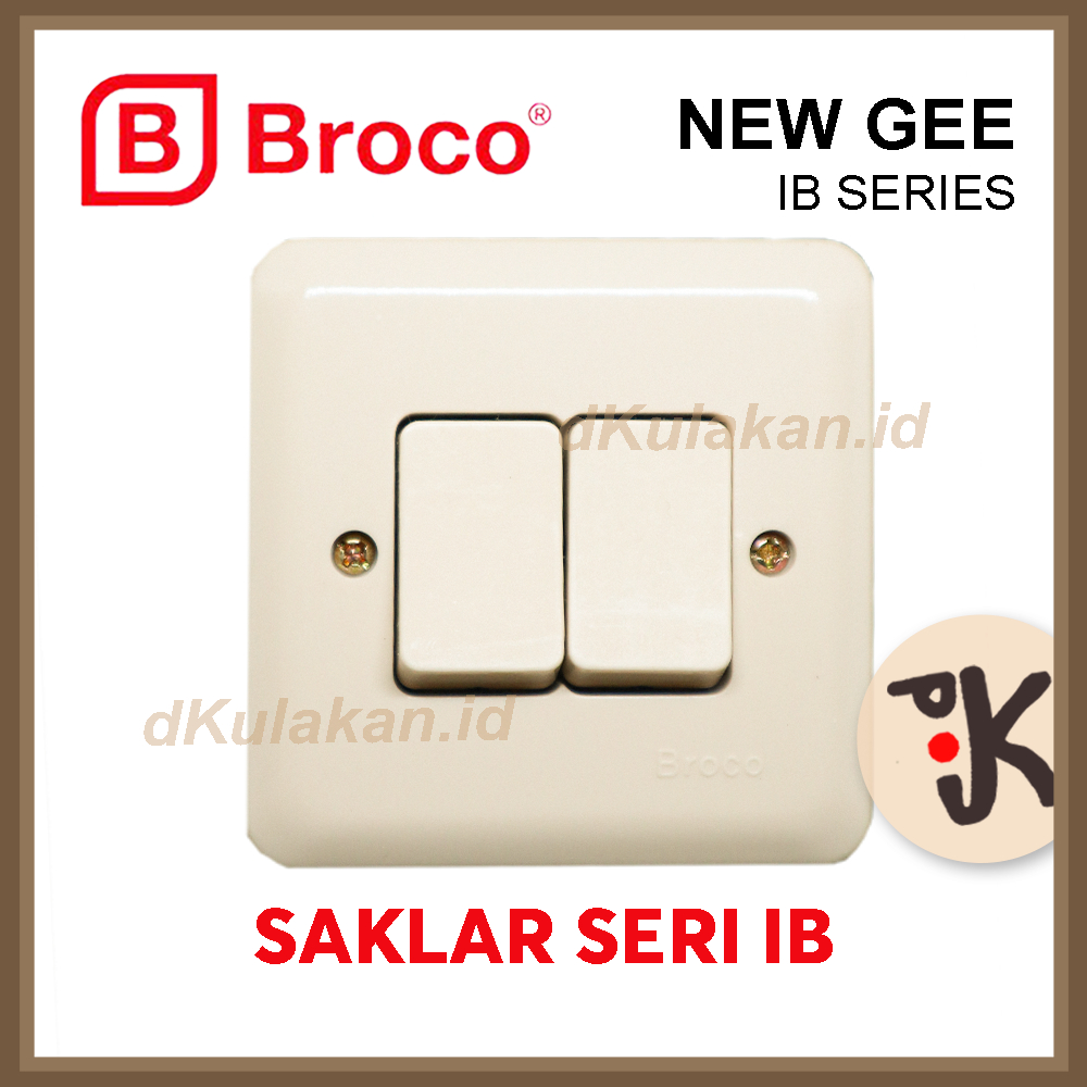 Jual BROCO New Gee 6622U Saklar Seri Inbow Double Switch Cream Saklar ...