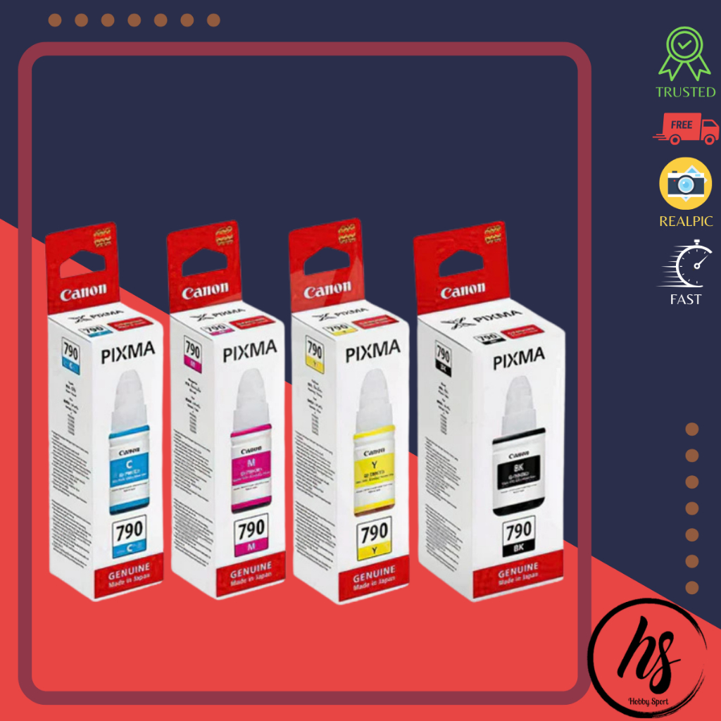 Jual Tinta Canon Pixma GI-790 Premium Printer ink g1010 g2010 g3010 ...