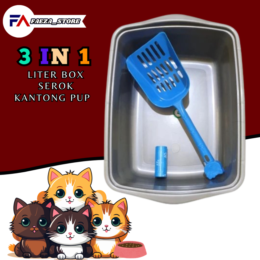 Jual PAKET TEMPAT PASIR KUCING SEKOP DAN KANTONG PUP 3 IN 1 FAEZA_STORE ...