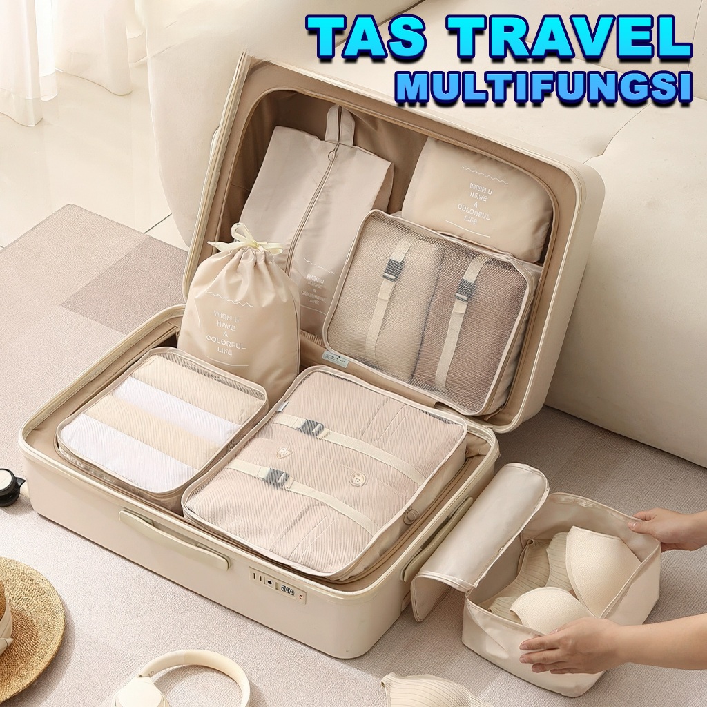 Jual Tas Travel Organizer 7in1 Tas Penyimpanan Pakaian Tas Koper Set ...