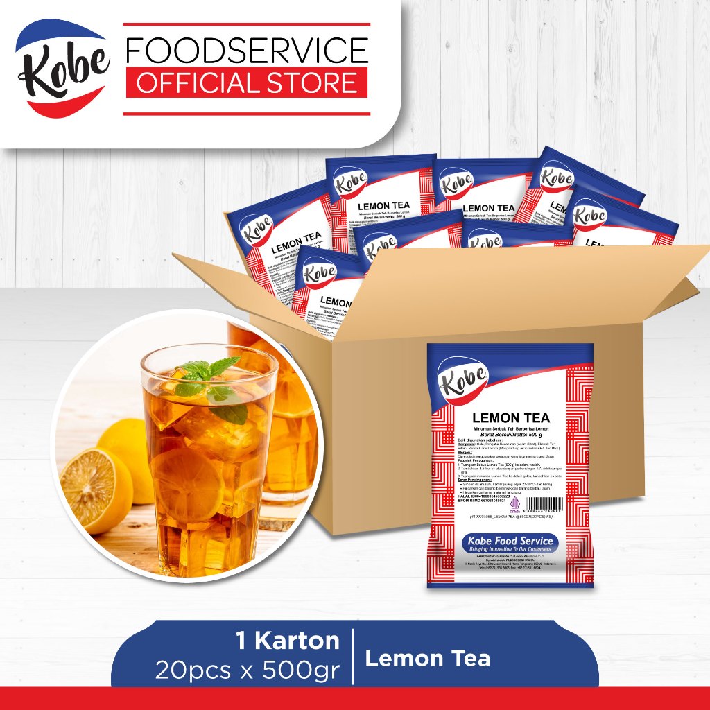 Jual Kobe Lemon Tea 500gr - Minuman Serbuk Powder - 1 KARTON isi 20pcs ...