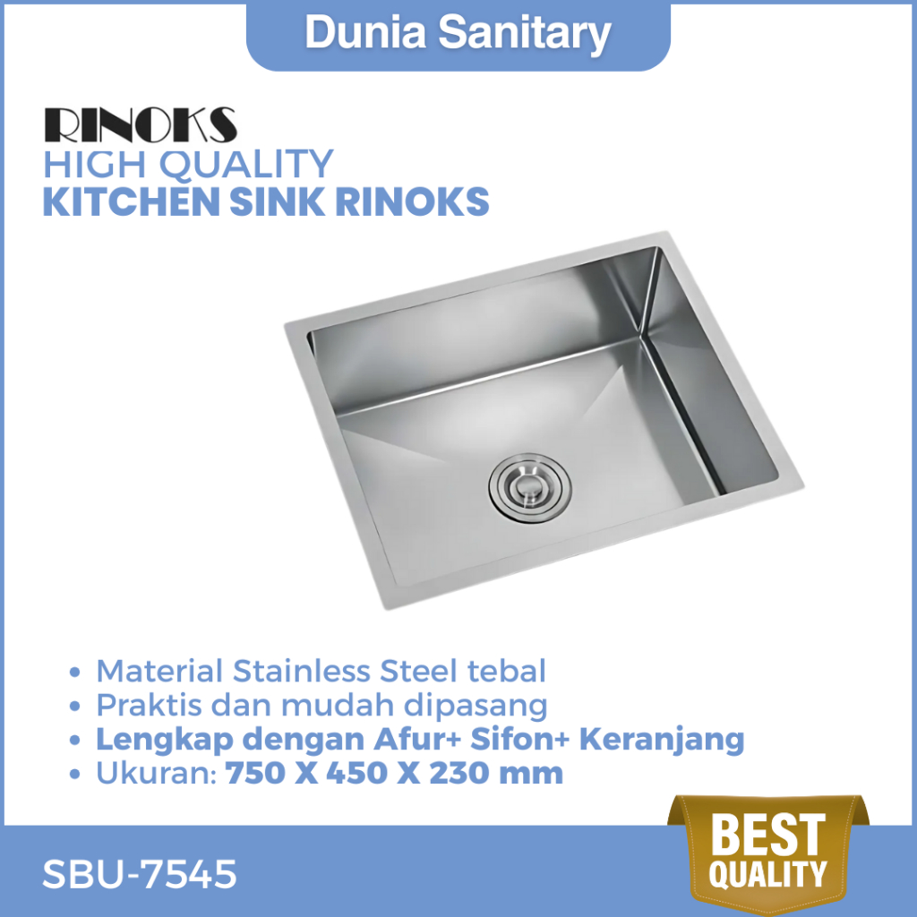 Jual RINOKS Kitchen Sink Bak Cuci Piring Undermount STAINLESS STEEL ...