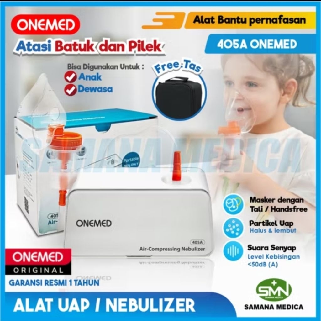 Jual Onemed 405A Nebulizer Nebul Terapi Uap Pernafasan Asma Bronkitis ...