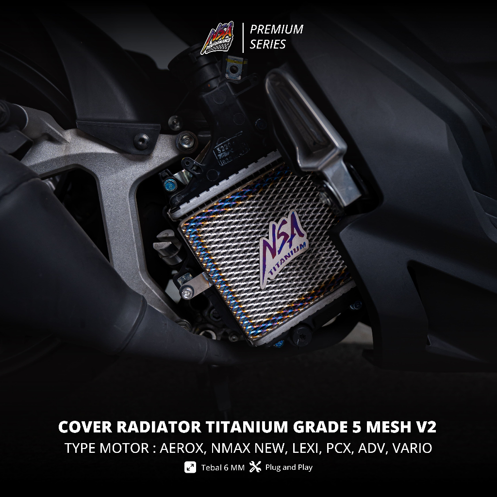 Jual NSA PREMIUM SERIES COVER RADIATOR TITANIUM MESH V1 & V2 VARIO ...