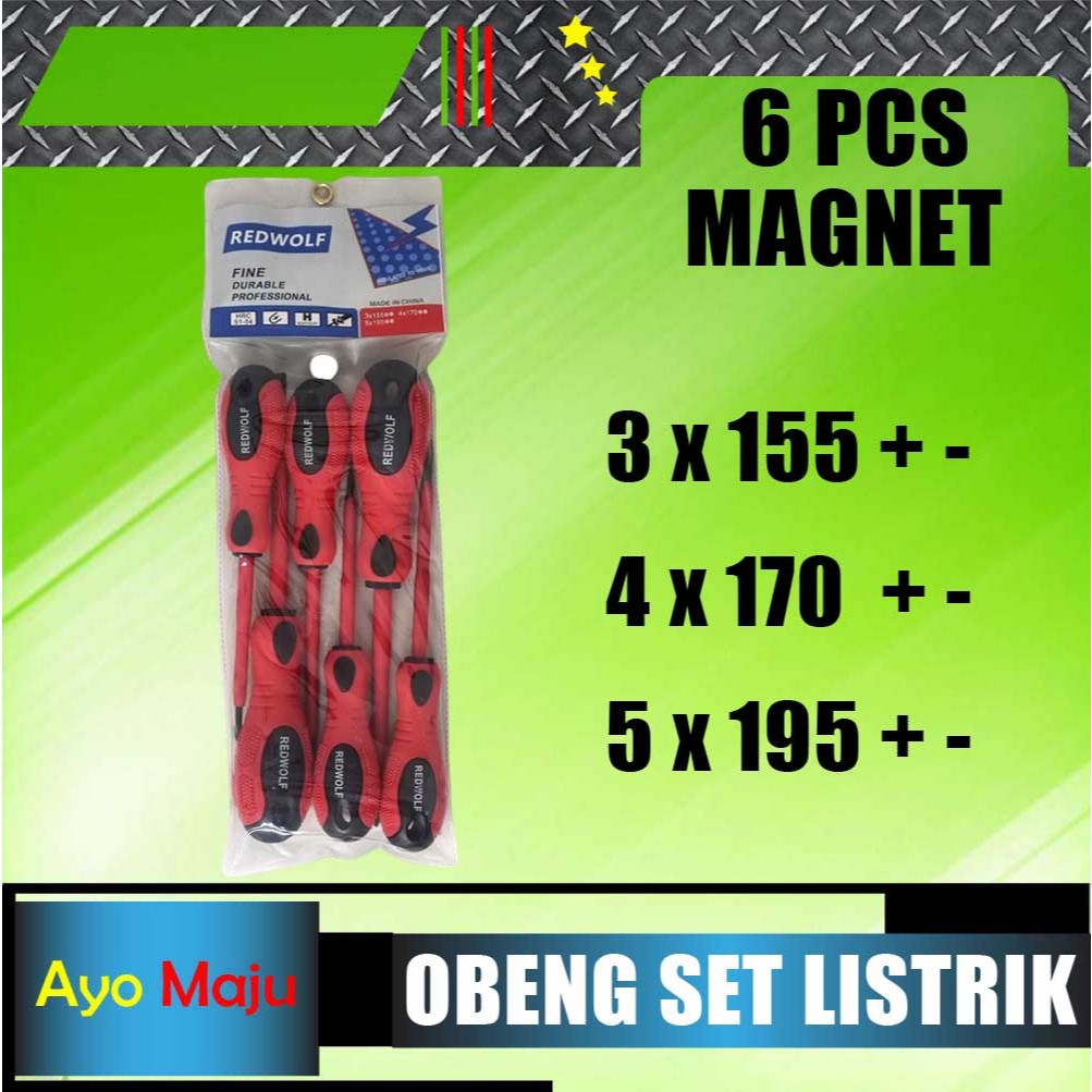 Jual Obeng Listrik Set 6pcs 1000V MAGNET / Insulation ScrewDriver Set 6 ...