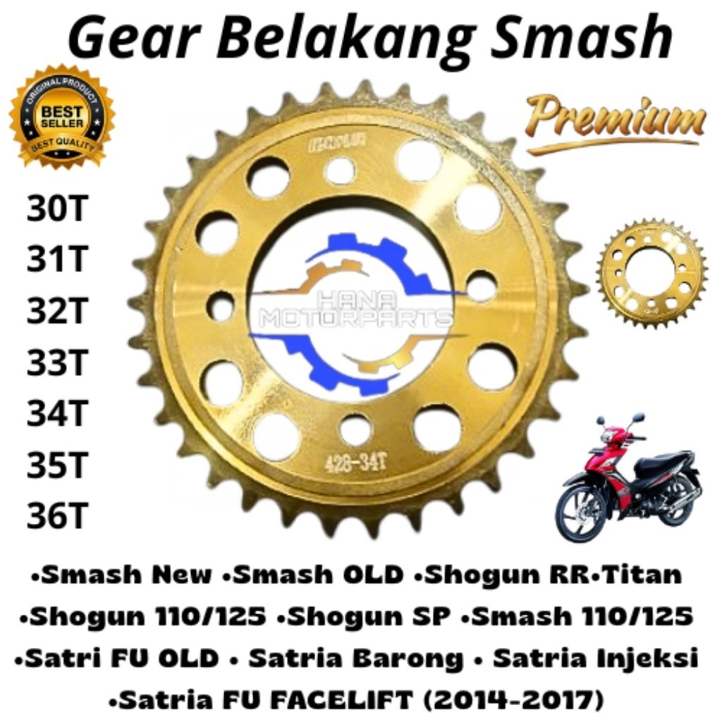 Jual GEAR BELAKANG SMASH NEW SATRIA FU OLD GIR FACELIFT BARONG SHOGUN RR SHOGUN 110 125 SHOGUN ...