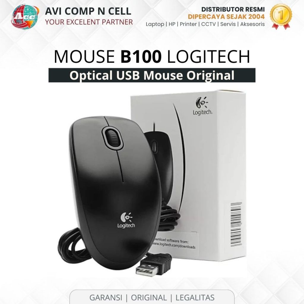 Jual B100 | MOUSE USB LOGITECH B100 ORIGINAL RESMI (BLACK) | Shopee ...