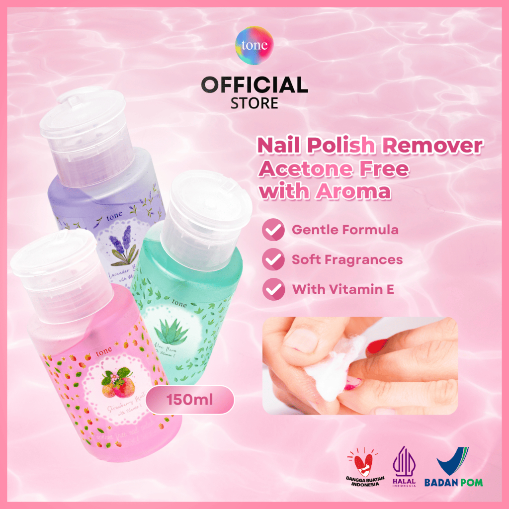 Jual Nail Polish Remover Pump Acetone Free with Aroma 2 in 1 150 ml ...