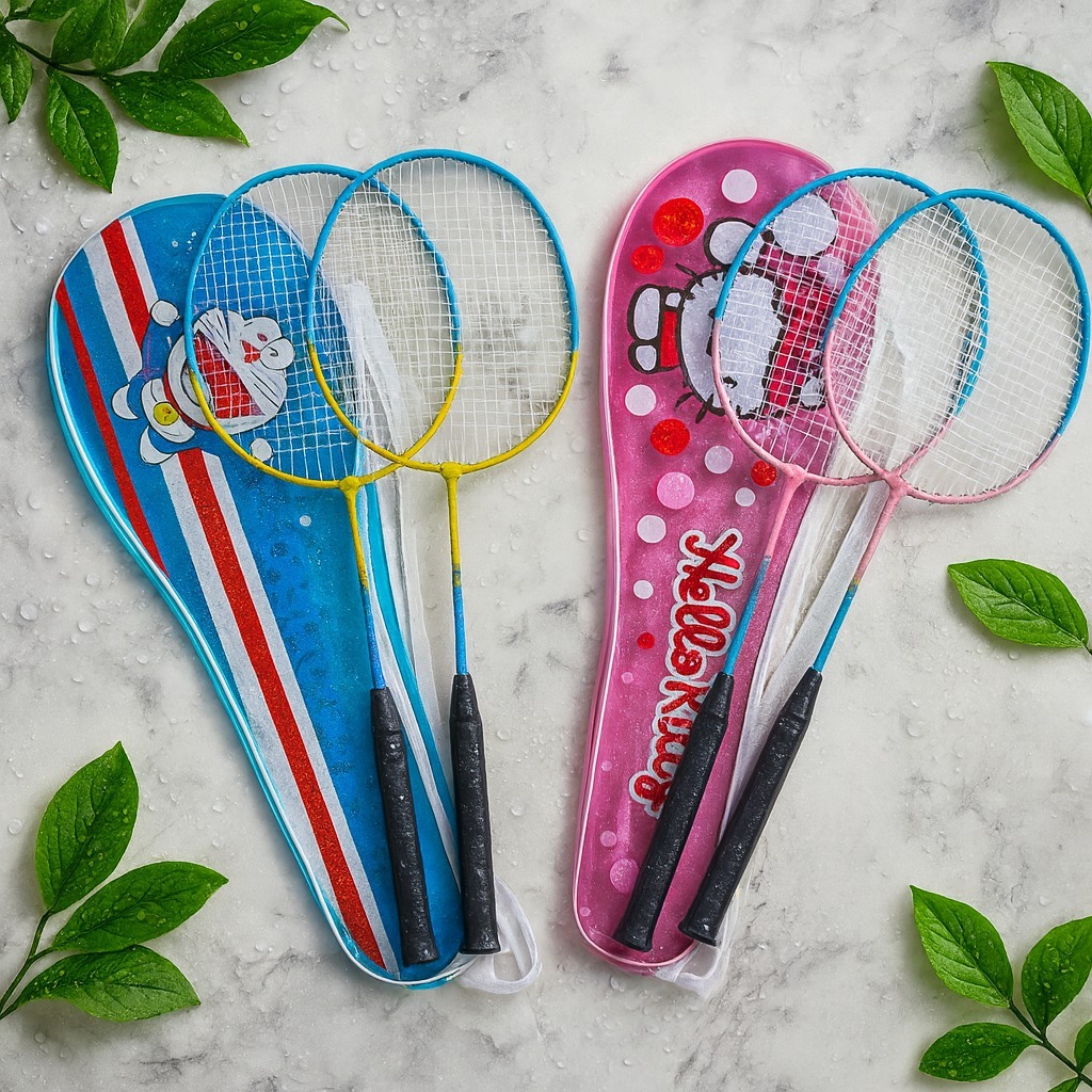 Jual ( FREE 2 GRIP ) Raket set isi 2 gagang pendek raket anak helo ...