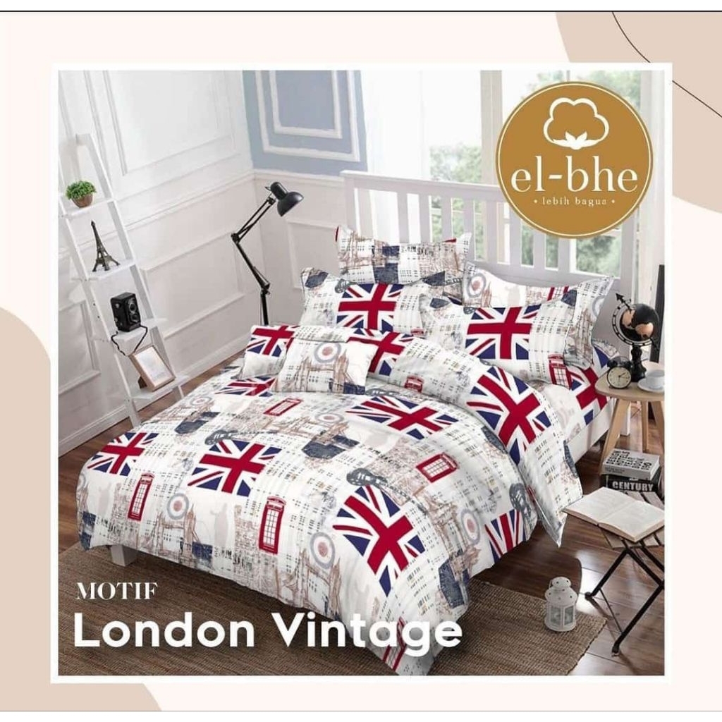 Jual Sprei Set Motif London Katun lokal Cvc ukuran 180x200 ukuran ...