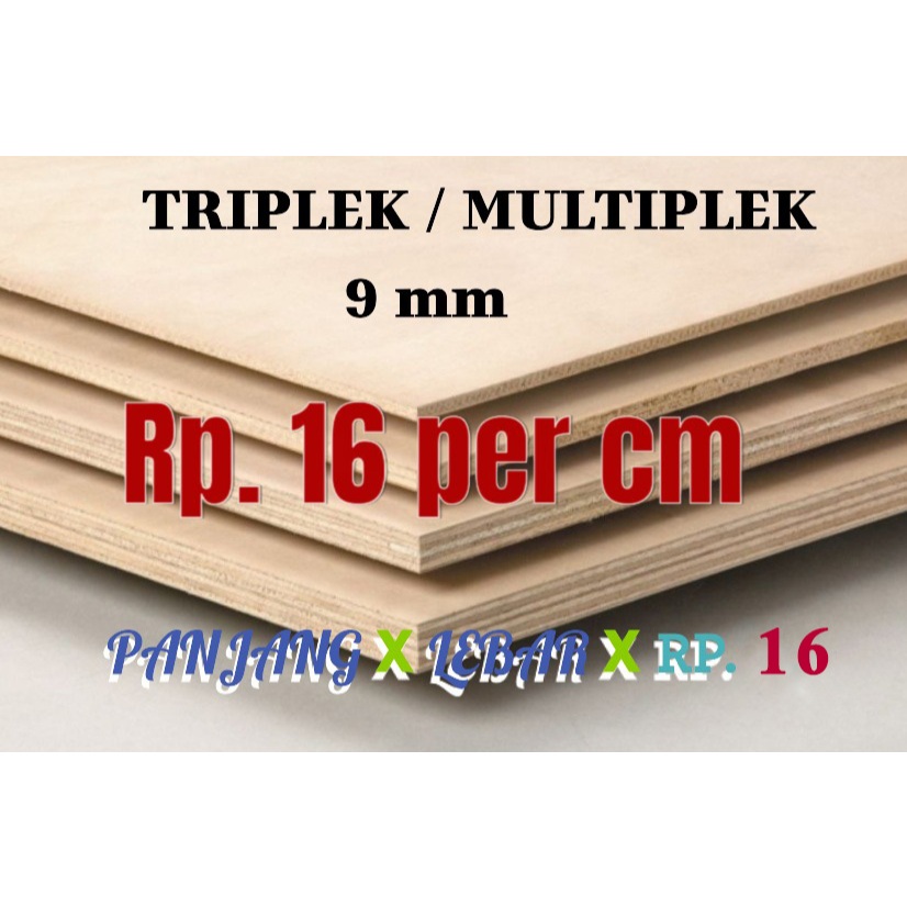 Jual Triplek 9 mm Harga /cm (Cara order lihat deskripsi) || Triplek ...
