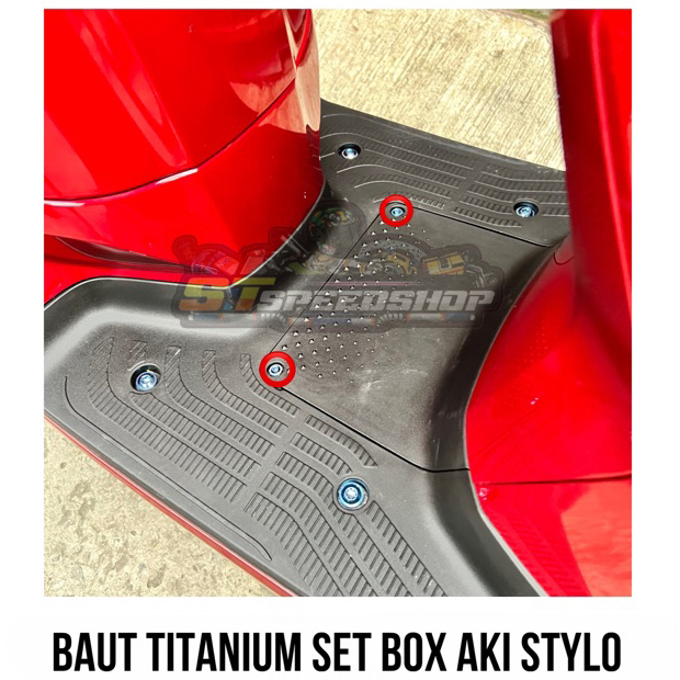 Jual Baut Titanium Set Tutup Box Aki Stylo | Shopee Indonesia