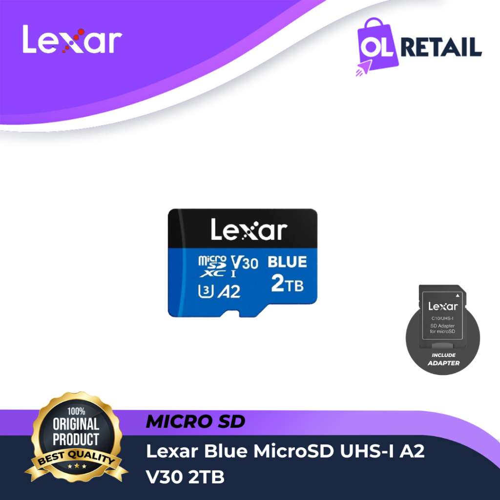 Jual MicroSD Lexar BLUE 2TB Class 10 , A2, UHS-I (U3), V30, up to 160MB ...