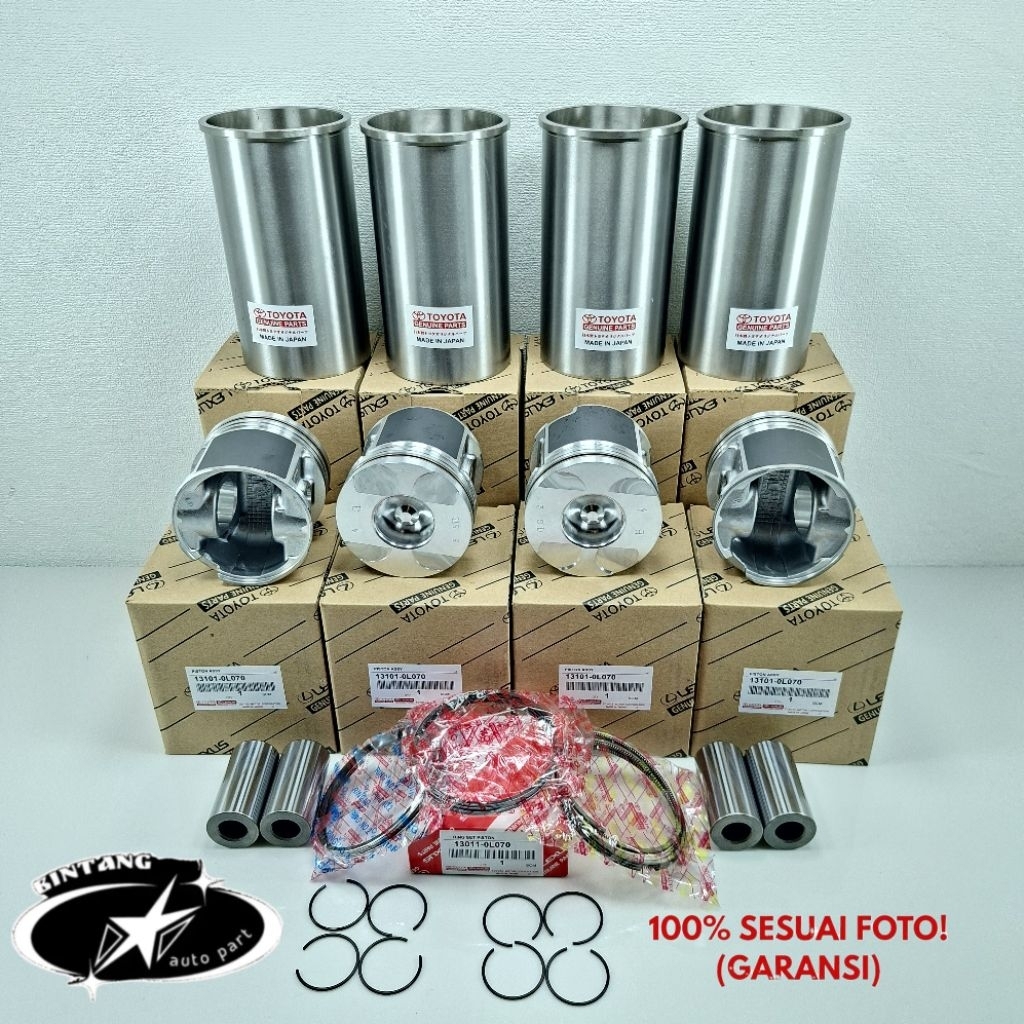 Jual LINER SET PISTON DAN RING PISTON INNOVA DIESEL 1SET 3ITEM BARANG ...