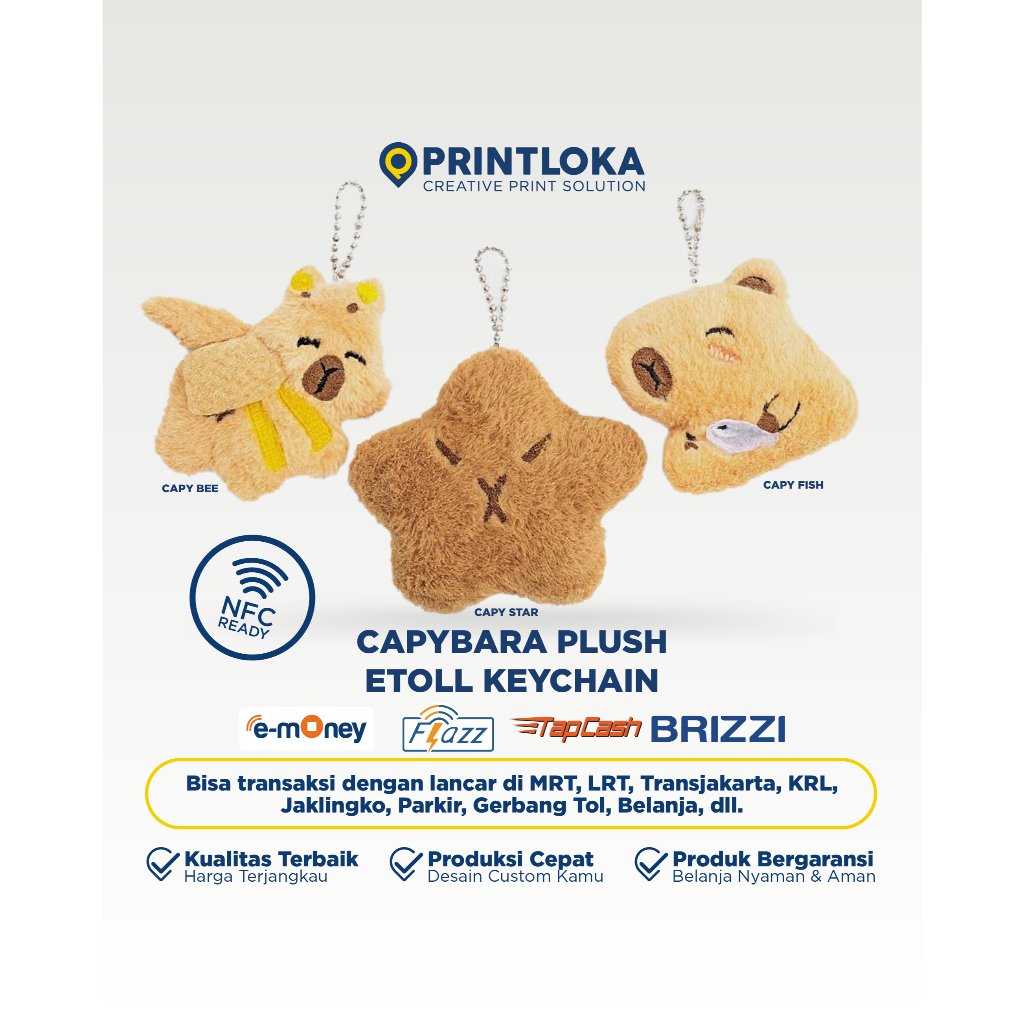 Jual All Ride Plush Bag Charm Capybara Etoll Emoney Flazz Tapcash ...