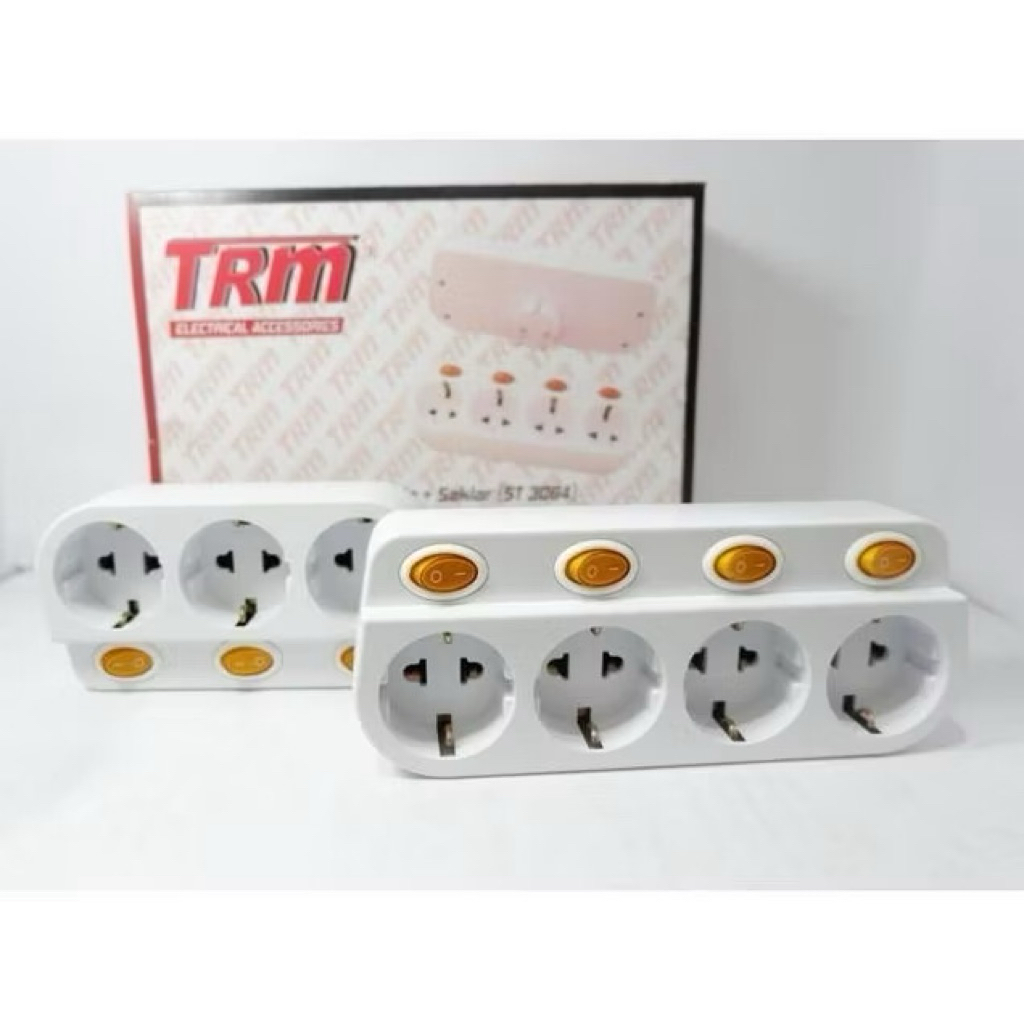Jual Colokan Steker T Multi Socket 3 Lubang & 4 Lubang TRM / Stop ...