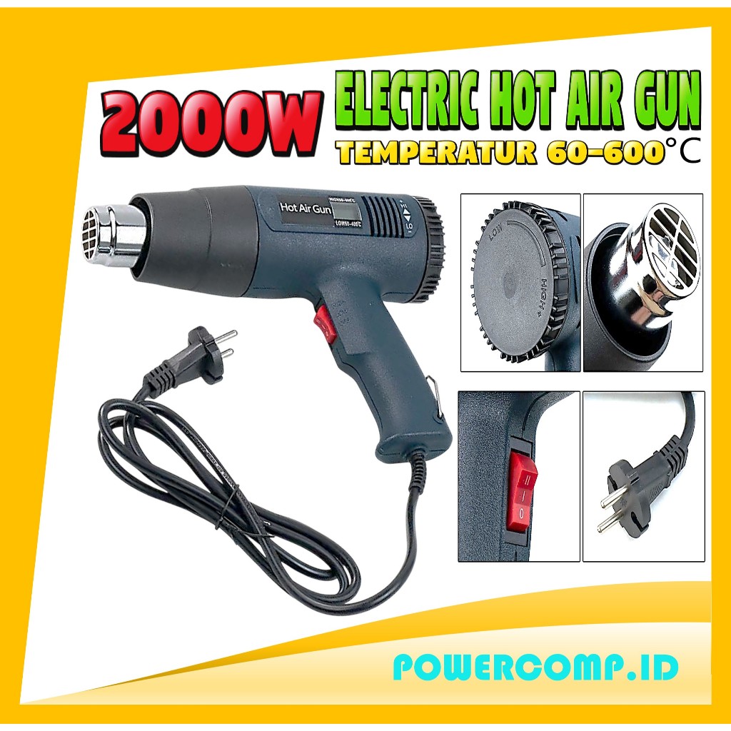 Jual ZHCY Hot Air Gun Elektrik 2000 Watt – Alat Pemanas Udara Panas ...
