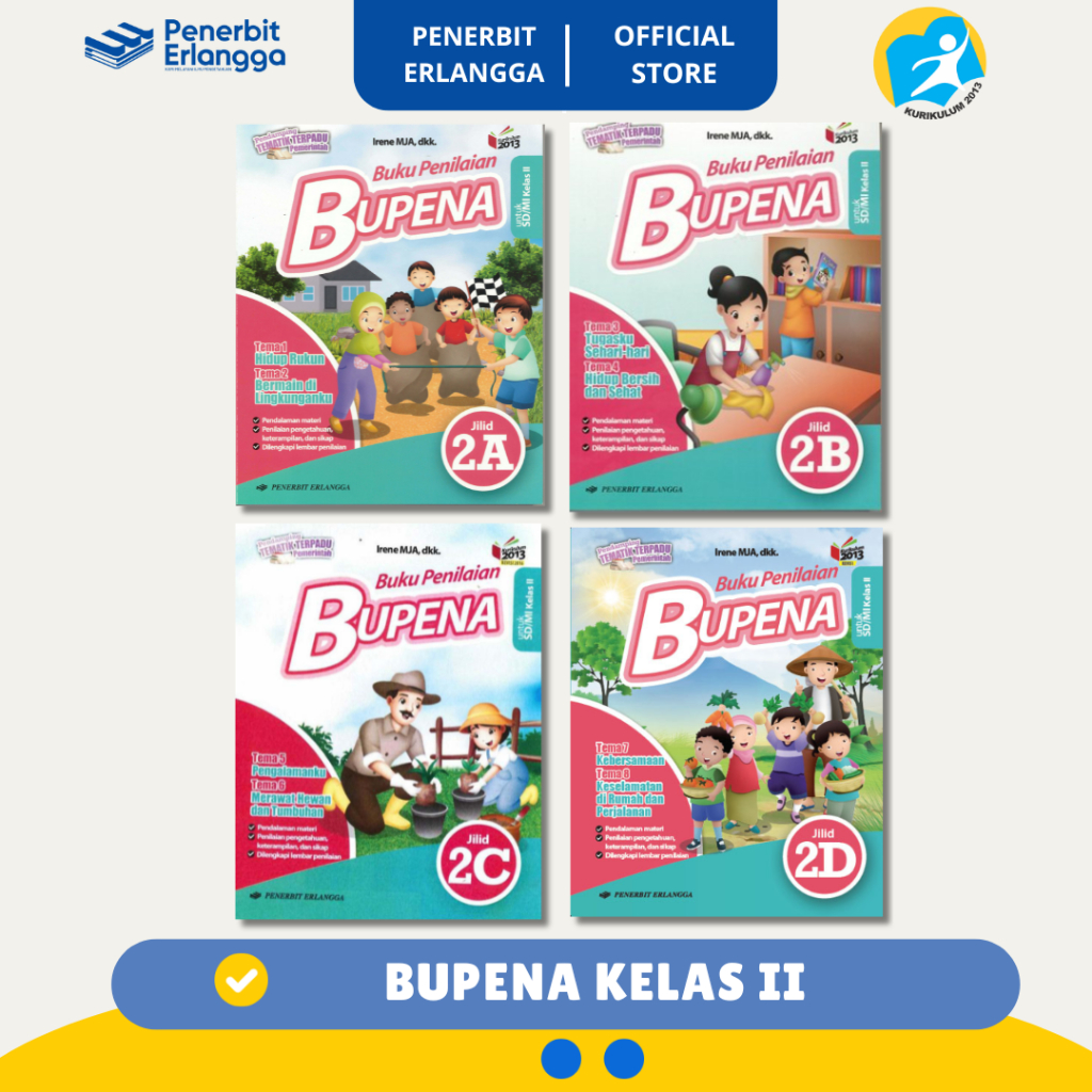 Jual [Erlangga Official] Bupena Sd/Mi Kelas 2a, 2b, 2c, 2d K13N Revisi | Shopee Indonesia