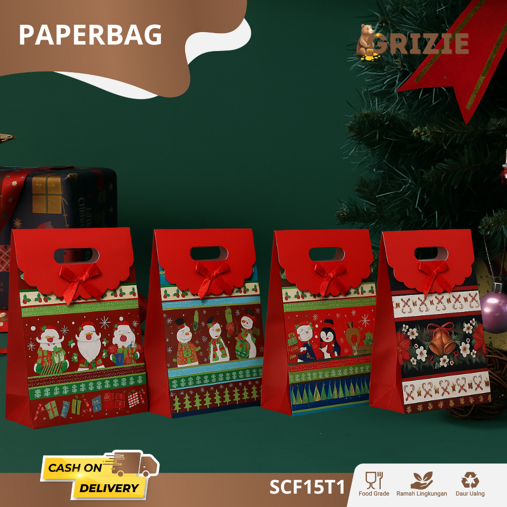 Jual Paper Bag Jumbo Natal / Paper Bag Besar / Paperbag Jepret Jumbo ...