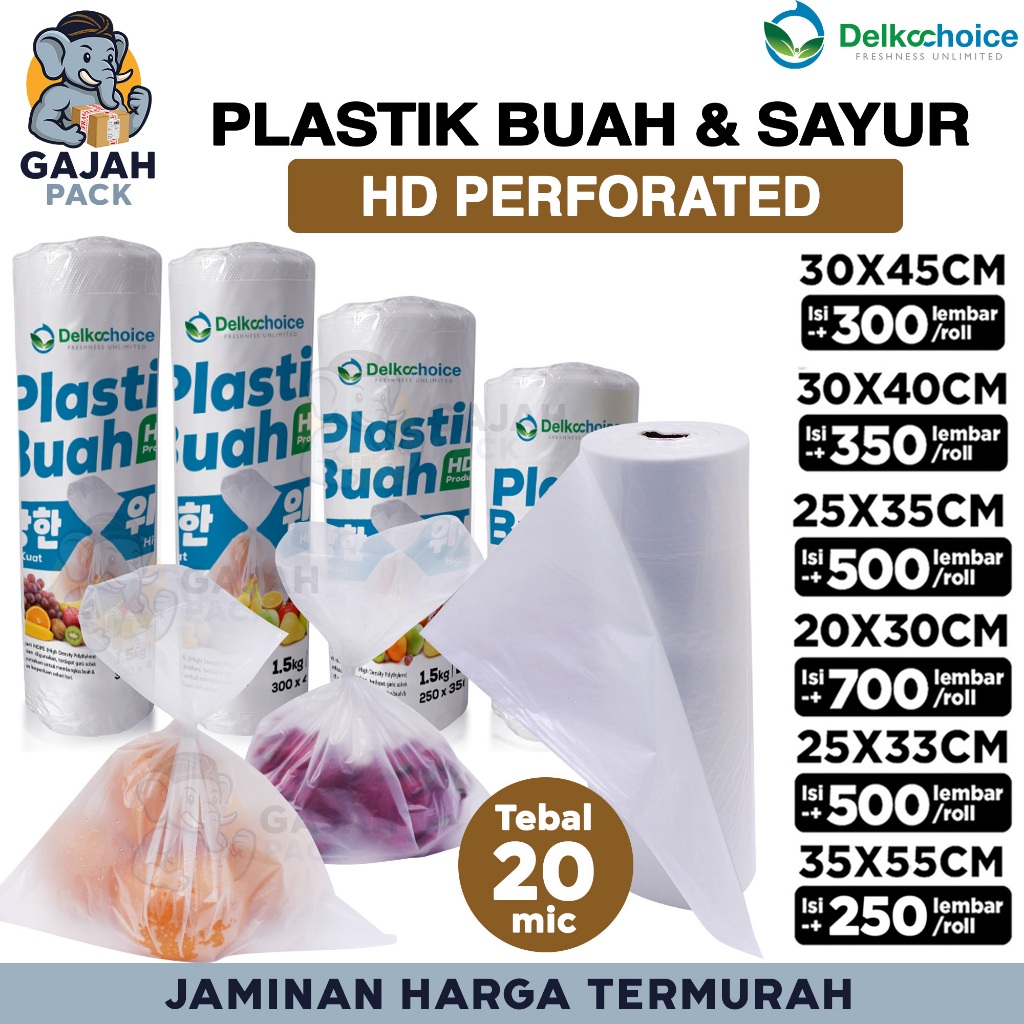Jual Plastik Buah HD PERFORATED Roll Kantong Fotocopy Supermarket Sayur ...