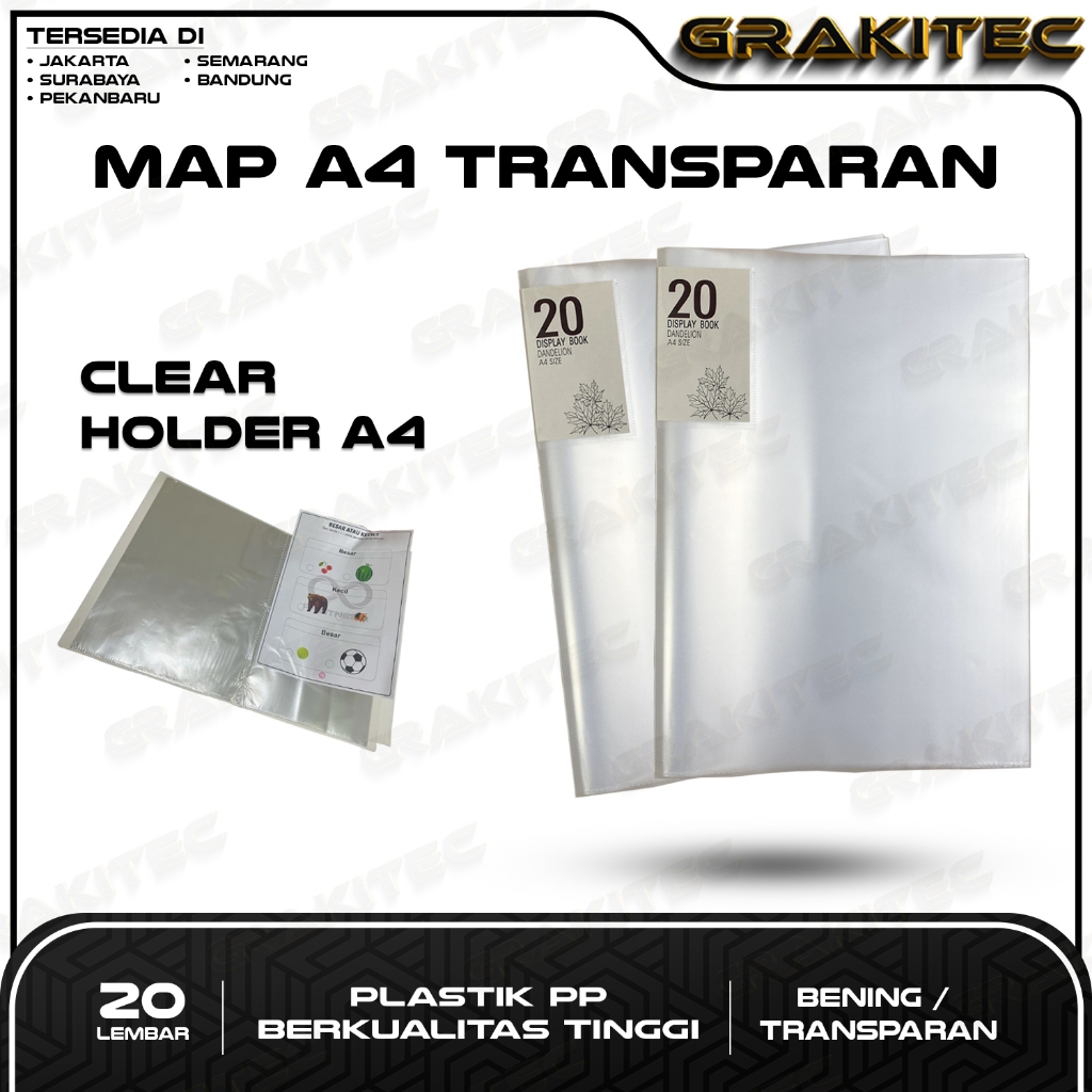 Jual Clear Holder A4 / Map Bening A4 Isi 20 Lembar Grakitec | Shopee ...